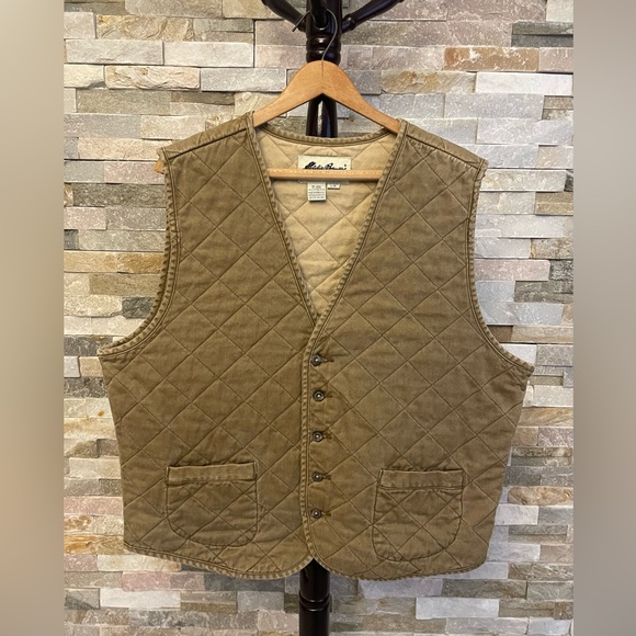 Eddie Bauer | Jackets & Coats | Vintage Eddie Bauer Beige Quilted Hunting Outdoorsmens Vest E595 ...